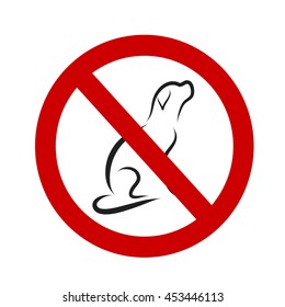 Vector Illustration Ban Dog On White Stock Vector (Royalty Free ...