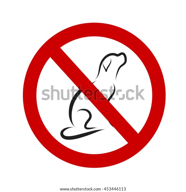 Vector Illustration Ban Dog On White Stock Vector (Royalty Free ...