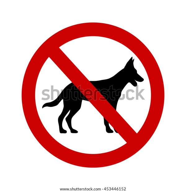 Vector Illustration Ban Dog On White Stock-vektor (royaltyfri) 453446152