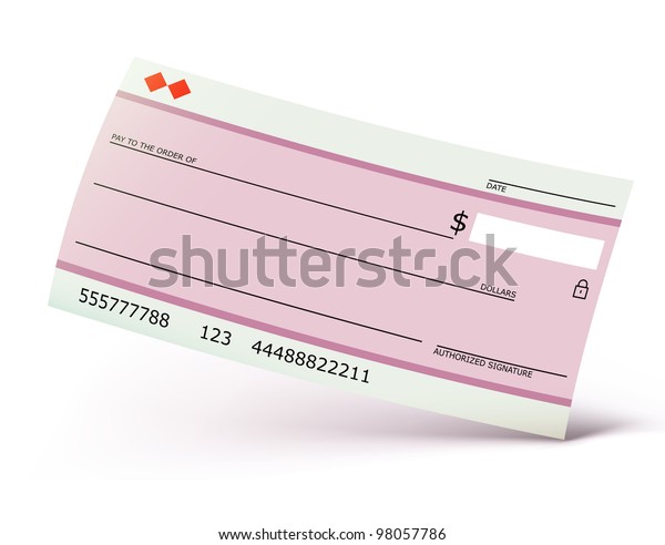 Vector Illustration Bank Check Isolated On Stock Vector (Royalty Free ...