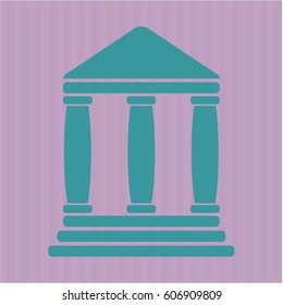 Vector Illustration Bank Icon Blue Color: เวกเตอร์สต็อก (ปลอดค่า ...