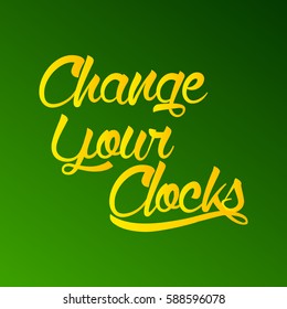 Vector Illustration Banner Change Your Clocks Stock Vector (Royalty ...