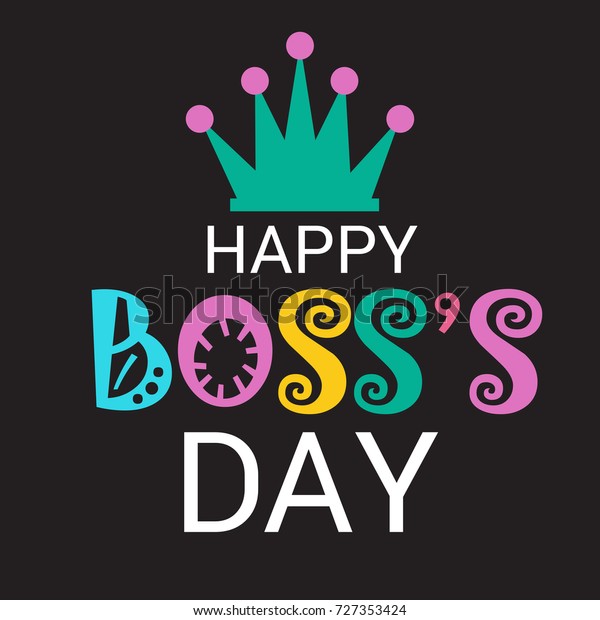 Vector Illustration Banner Happy Bosss Day Stock Vector (Royalty Free ...