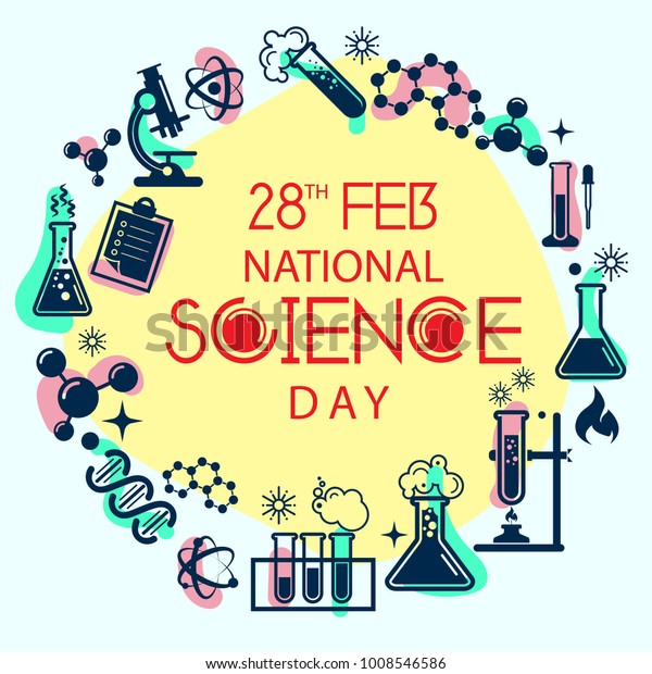 Vector Illustration Banner National Science Day: เวกเตอร์สต็อก (ปลอดค่า ...