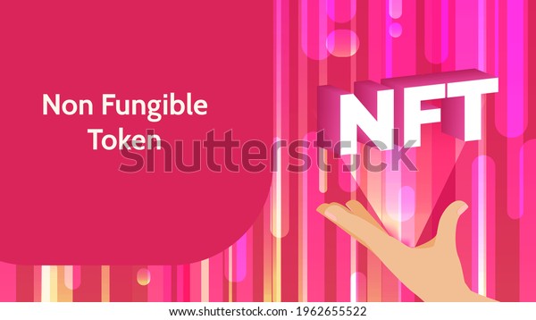Vector Illustration Banner Nft Tokens Holding Stock Vector (Royalty ...