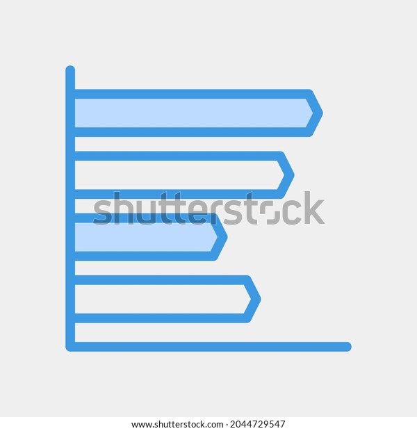 Vector Illustration Bar Chart Icon Blue Stock Vector (Royalty Free ...