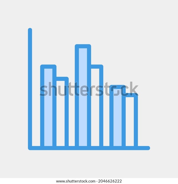 Vector Illustration Bar Chart Icon Blue Stock Vector (Royalty Free ...
