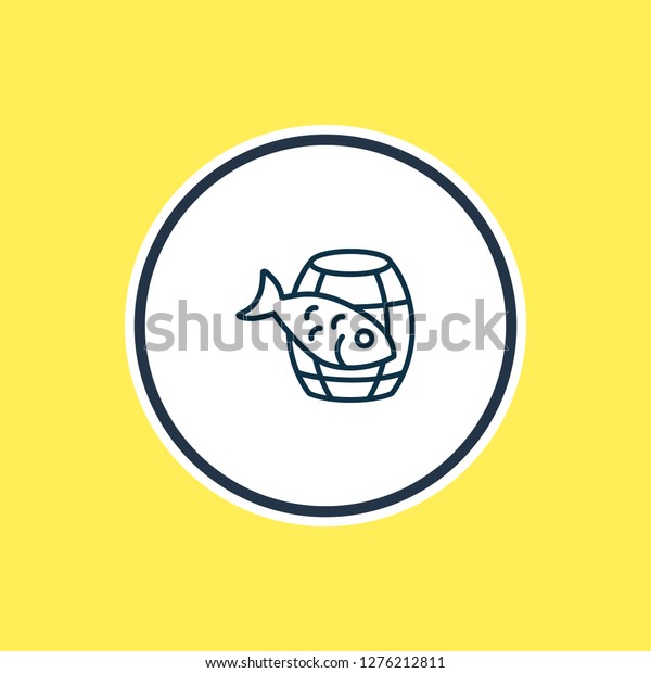 Vector Illustration Barrel Fish Icon Line Stock Vector (Royalty Free ...
