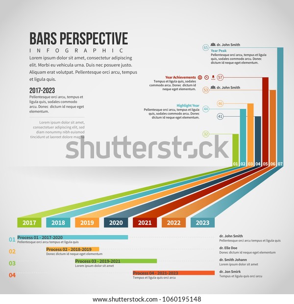 Vector Illustration Bars Perspective Infographic Design Stock Vector ...