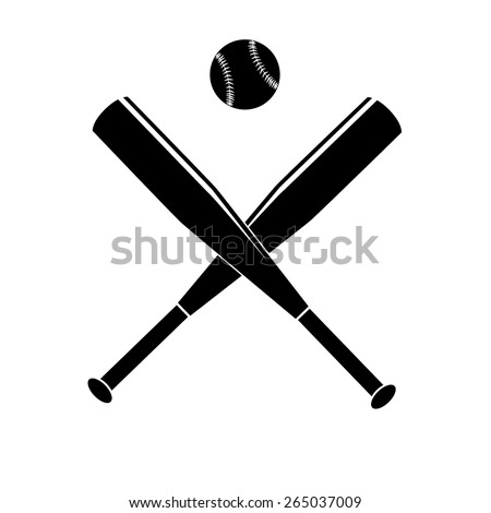 Vector Illustration Baseball Bats Ball Black Stock Vector (Royalty Free ...