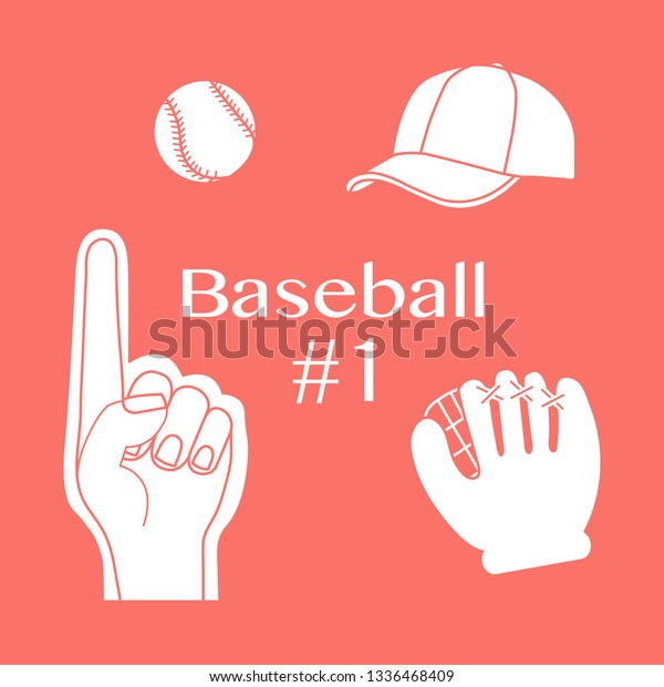 Vector Illustration Baseball Foam Finger Ball Stock Vector (Royalty ...