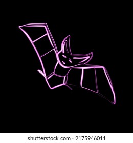 Vector Illustration Bat Neon Effect Stock Vector (Royalty Free ...