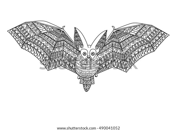 Vector Illustration Bat Zentangle Ethcnic Style: เวกเตอร์สต็อก (ปลอดค่า ...