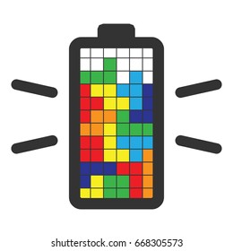 Vector Illustration Battery Saving Concept Colorful Stock Vector ...