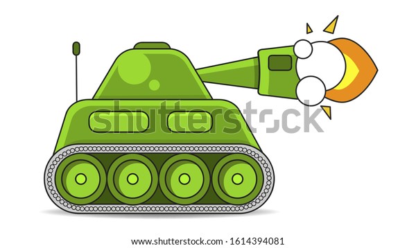 Vector Illustration Battle Tank Aiming Gun Stock Vector (Royalty Free ...