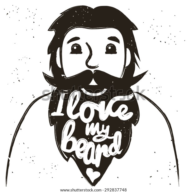 Vector Illustration Bearded Man Smiley Face Stock Vector (Royalty Free ...