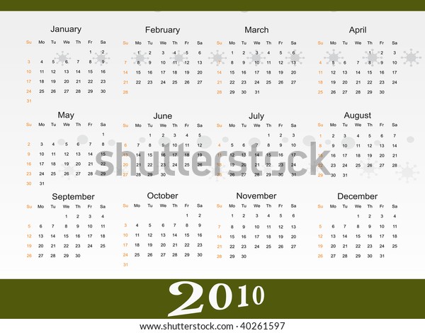 Vector Illustration Beautiful Calender Stock Vector (Royalty Free) 40261597
