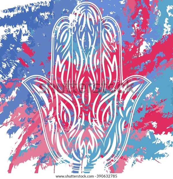 Vector Illustration Beautiful Colorful Khamsa Stock Vector (Royalty ...