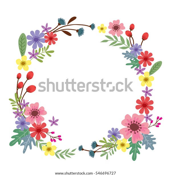 Vector Illustration Beautiful Floral Border Cosmos Stock Vector ...