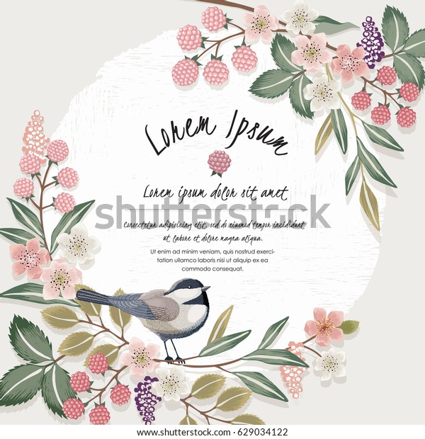 Vector Illustration Beautiful Floral Border Spring Stock Vector ...