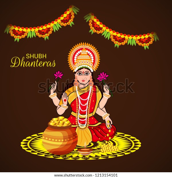 Vector Illustration Beautiful Poster Banner Goddess Stock Vector ...