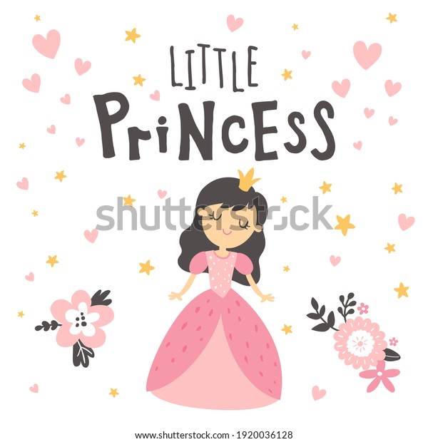 Vector Illustration Beautiful Princess Pink Dress Stock Vector (Royalty ...