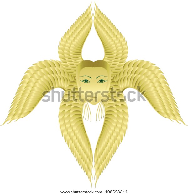 Vector Illustration Beautiful Seraphim Stock Vector (Royalty Free ...