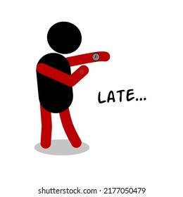 Vector Illustration Being Late Work Stock Vector (Royalty Free ...