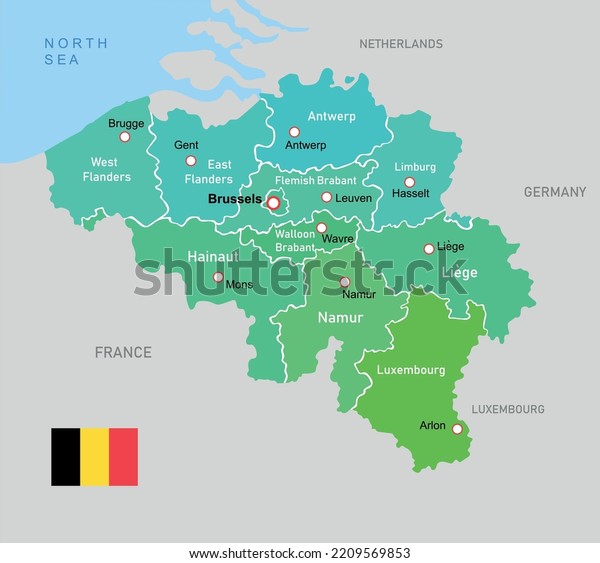 Vector Illustration Belgium Regions Map Stock Vector (Royalty Free ...