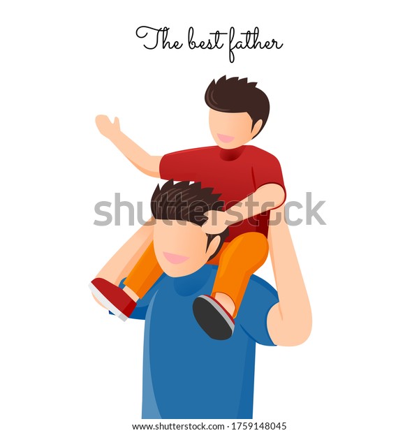 Vector Illustration Best Father Stock Vector (Royalty Free) 1759148045 ...