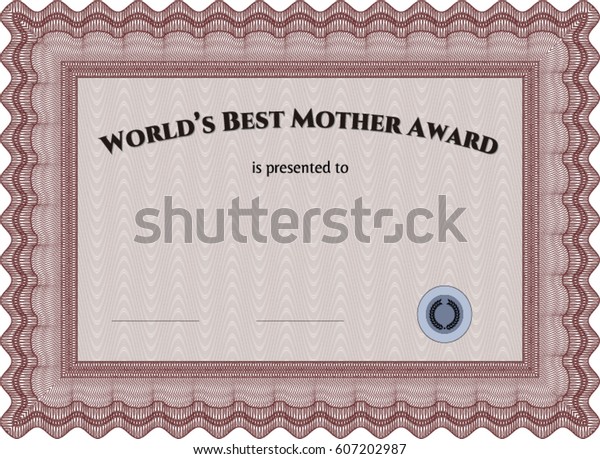 Vector Illustration Best Mother Award Linear Stock Vector (Royalty Free ...