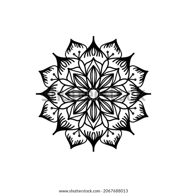 Vector Illustration Big Beautiful Outlines Mandala Stock Vector ...