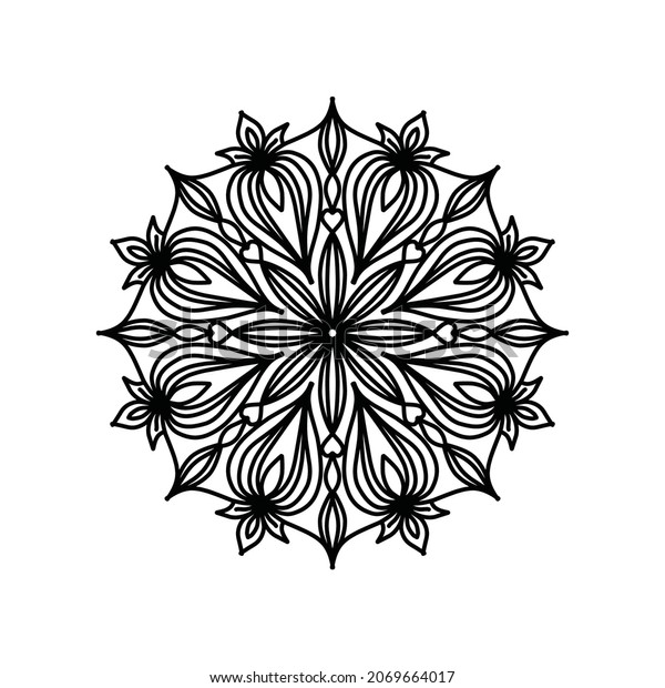 Vector Illustration Big Beautiful Outlines Mandala Stock Vector ...