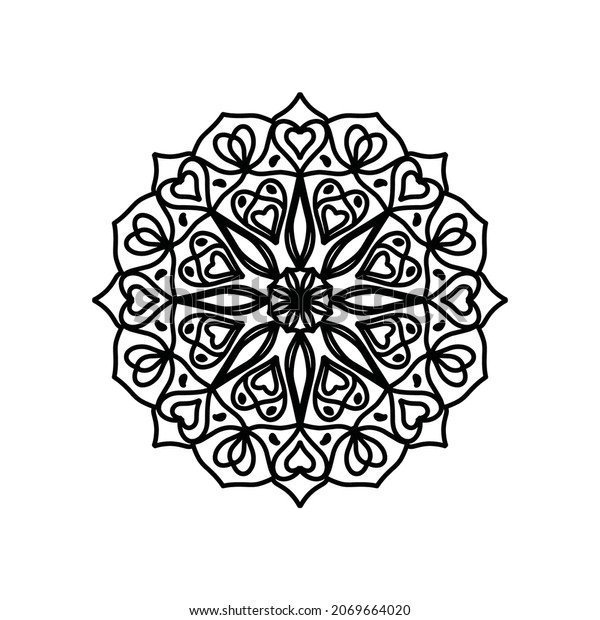 Vector Illustration Big Beautiful Outlines Mandala Stock Vector ...