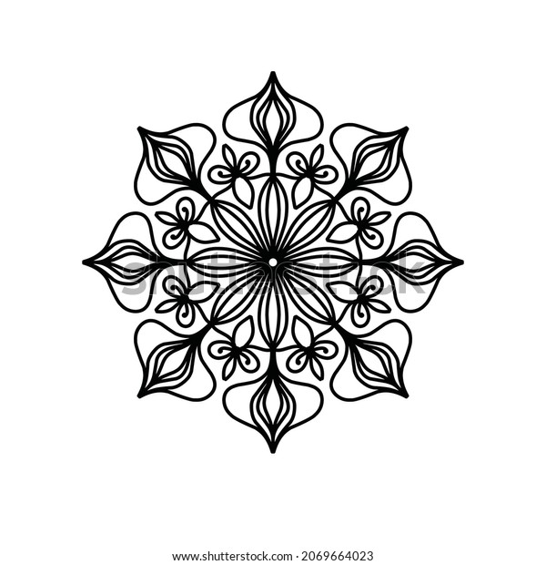 Vector Illustration Big Beautiful Outlines Mandala Stock Vector ...