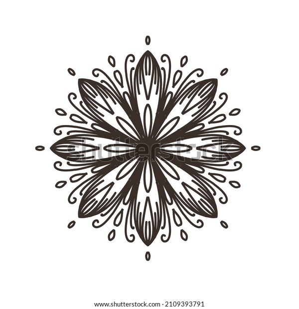 Vector Illustration Big Beautiful Outlines Mandala Stock Vector ...