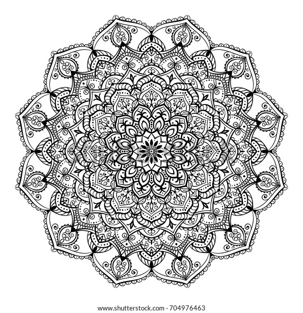 Vector Illustration Big Beautiful Outlines Mandala Stock Vector ...