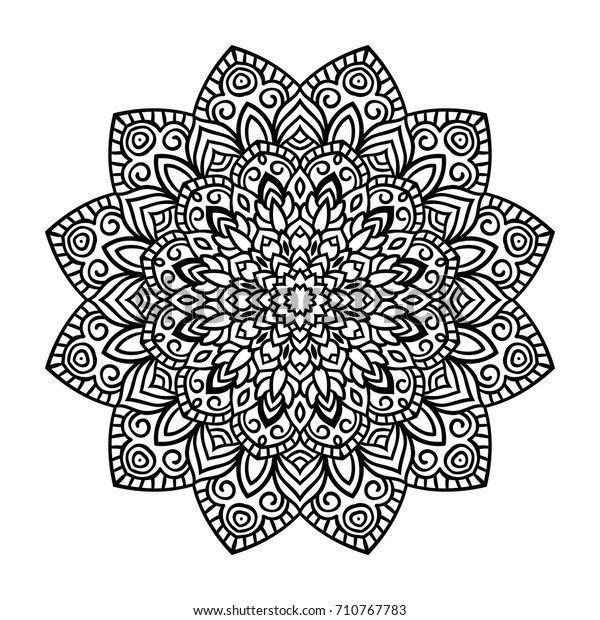 Vector Illustration Big Beautiful Outlines Mandala Stock Vector ...
