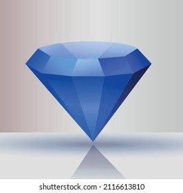 Vector Illustration Big Blue Gemstone Stock Vector (Royalty Free ...