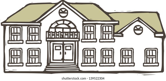 Vector Illustration Big House Stock Vector (Royalty Free) 139522304 ...