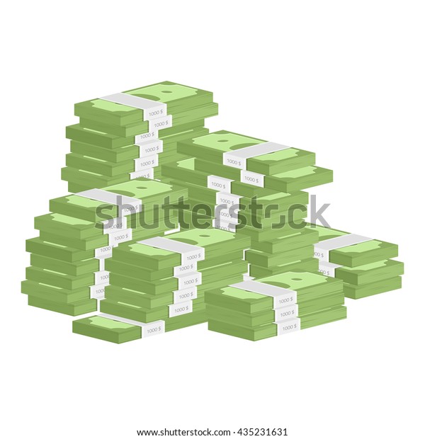 Vector Illustration Big Pile Cash Concept Stock Vector (Royalty Free ...