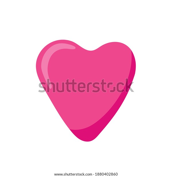 Vector Illustration Big Pink Heart Isolated Stock Vector (Royalty Free ...