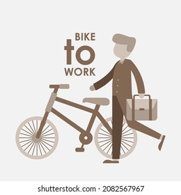 Vector Illustration Bike Work Day Stock Vector (Royalty Free ...