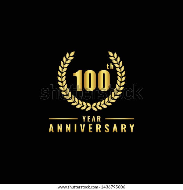 Vector Illustration Birthday Logo Number 100 Stock Vector (Royalty Free ...