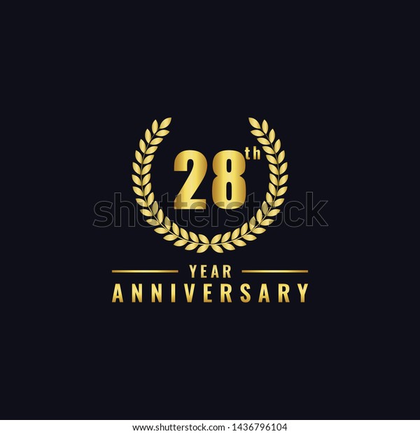 Vector Illustration Birthday Logo Number 28 Stock Vector (Royalty Free ...