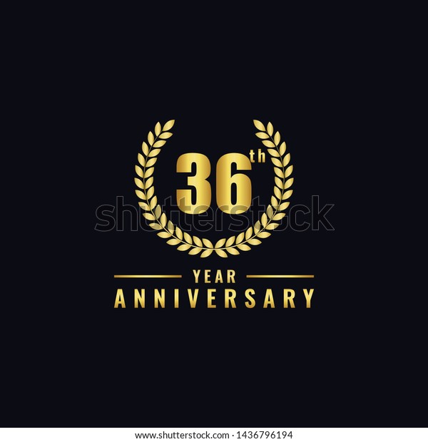 Vector Illustration Birthday Logo Number 36 Stock Vector (Royalty Free ...