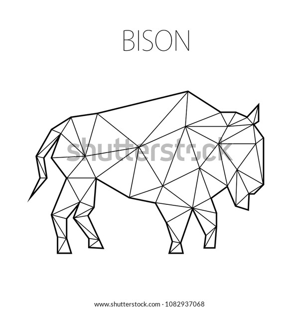 Vector Illustration Bison Low Poly Style Stock Vector (Royalty Free ...