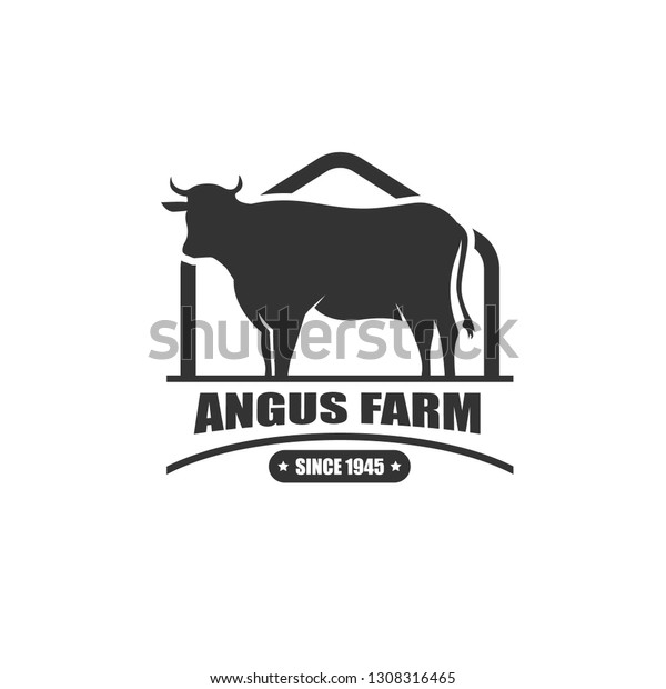 Vector Illustration Black Angus Logo Design Stock Vector (Royalty Free ...