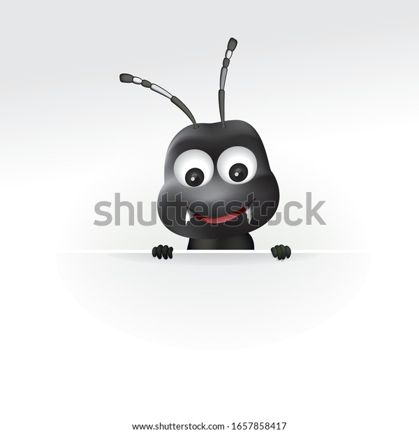 Vector Illustration Black Ant Cartoon Blank: เวกเตอร์สต็อก (ปลอดค่า ...