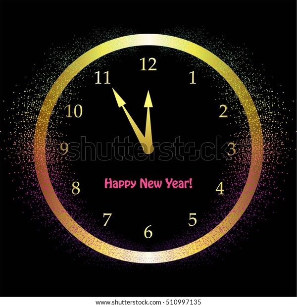 Vector Illustration Black Background Hours Bright Stock Vector (Royalty ...